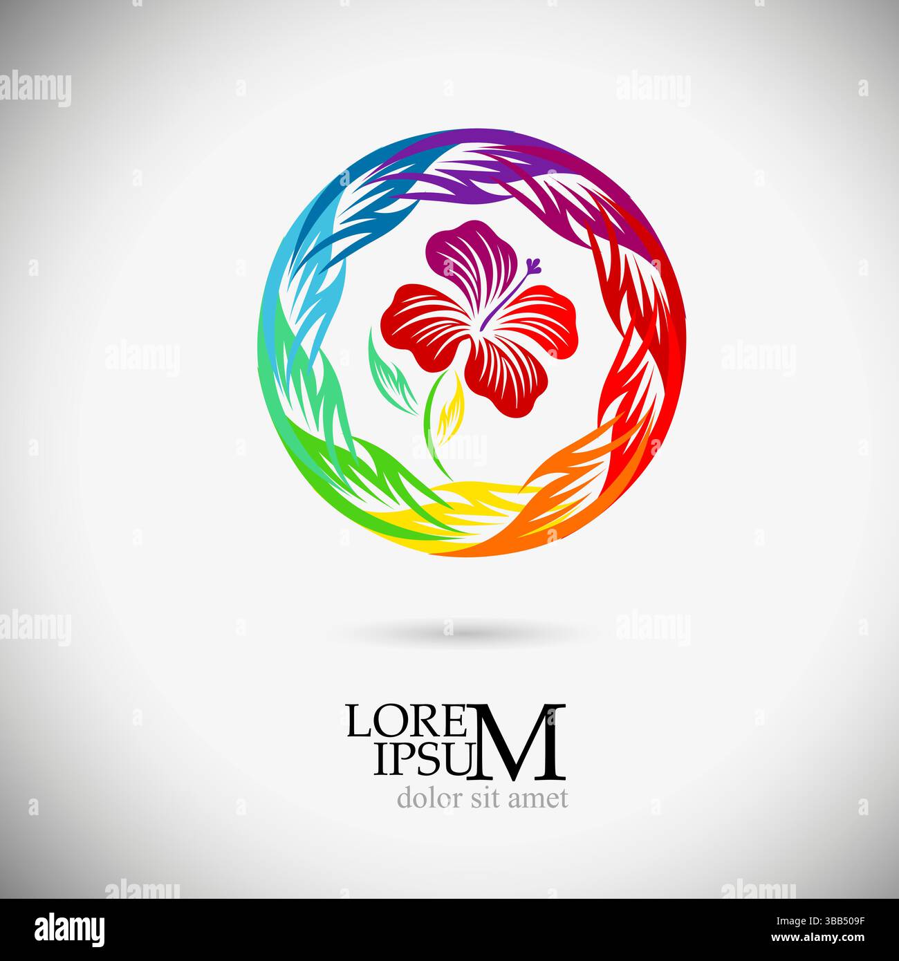 Abstract background with bright rainbow Flower colorful lines. Colored ...