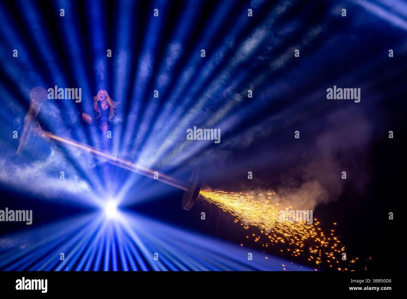 Basel, Switzerland. 14th May, 2025. Erika Vikman from Finland with the song "Ich komme" during a ...