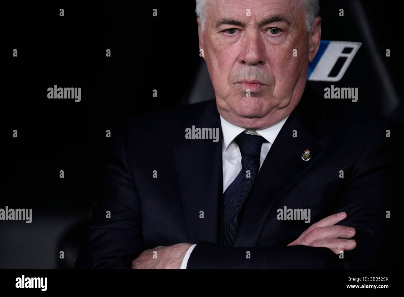Real Madrid's head coach Carlo Ancelotti waits for the start of a ...