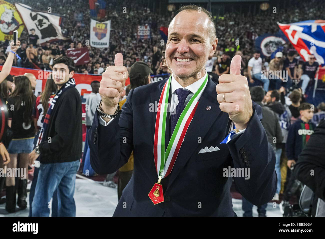 Rome, Italy. 15th May, 2025. Joey Saputo president of bologna ...