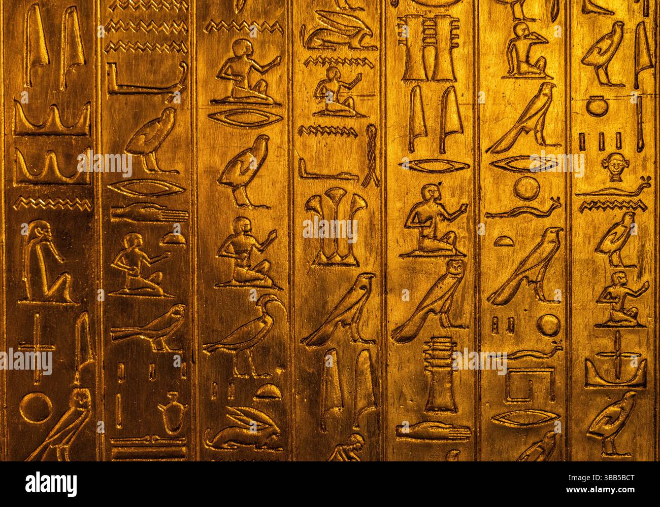 A replica of the first shrine inscribes golden Egyptian hieroglyphics ...