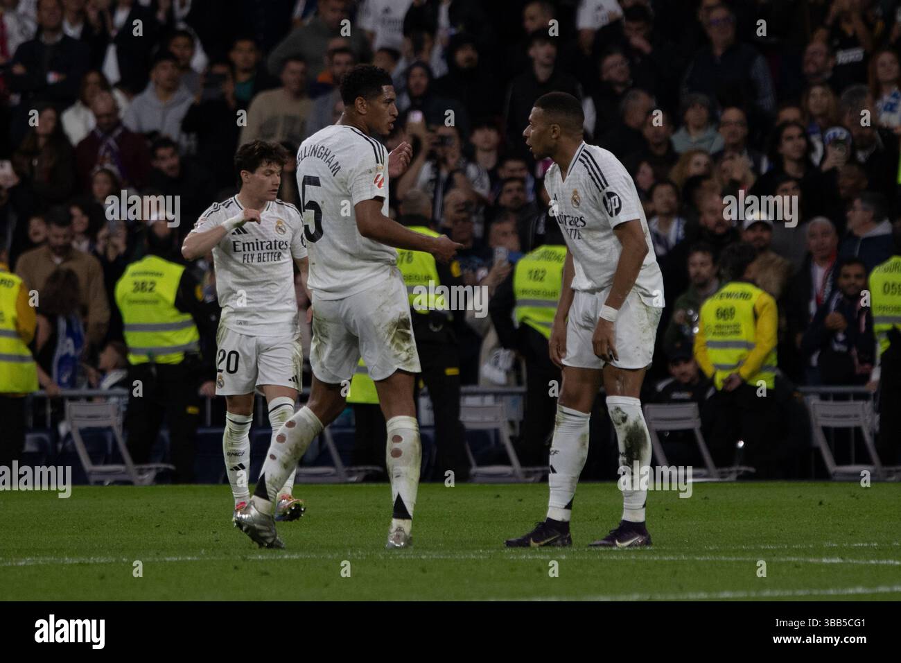 Madrid, Spain. 14th May, 2025. A group of Real Madrid players celebrate ...