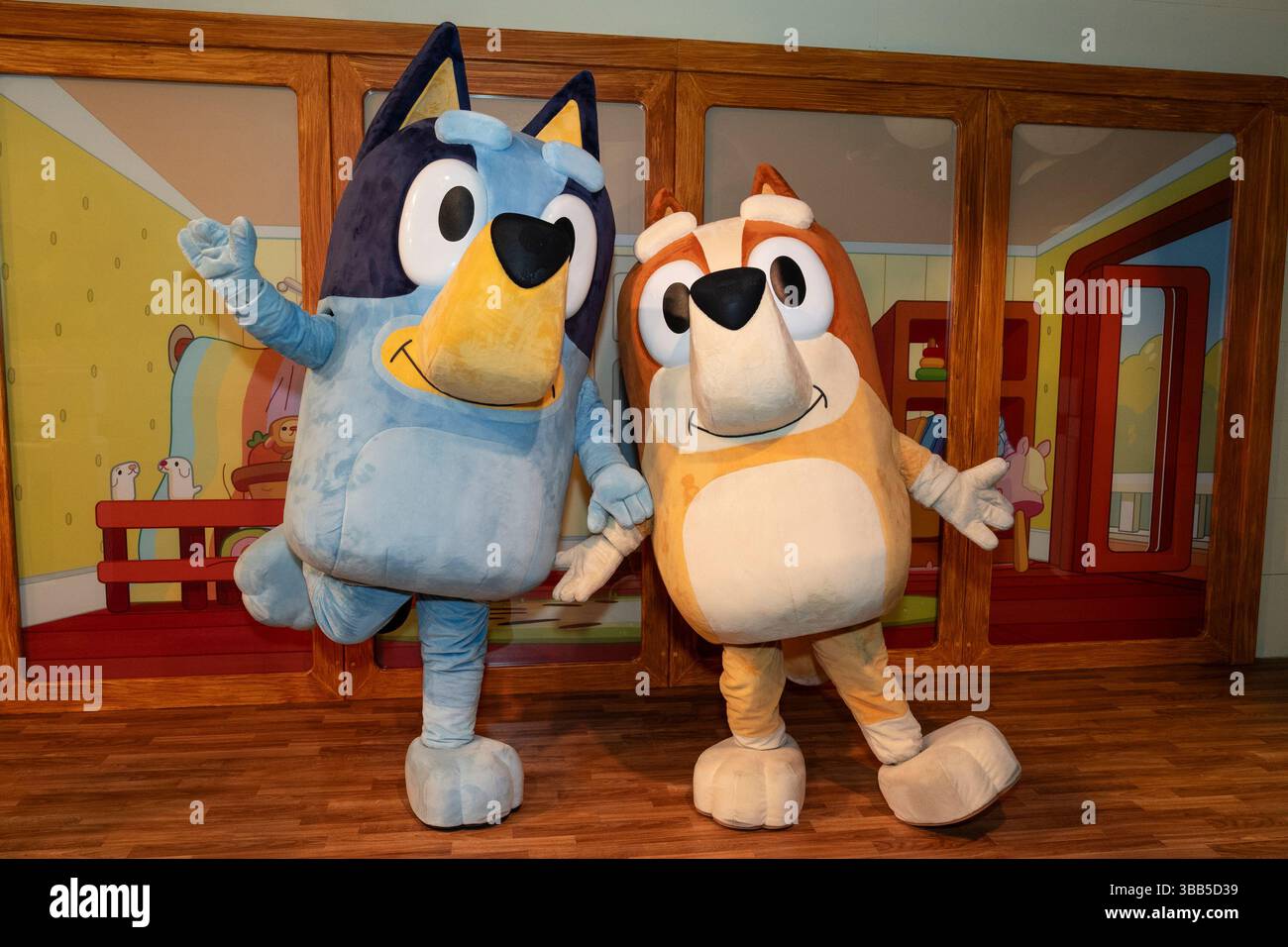 New York, NY, May 14, 2025: Bluey and Bingo characters attend Bush's ...