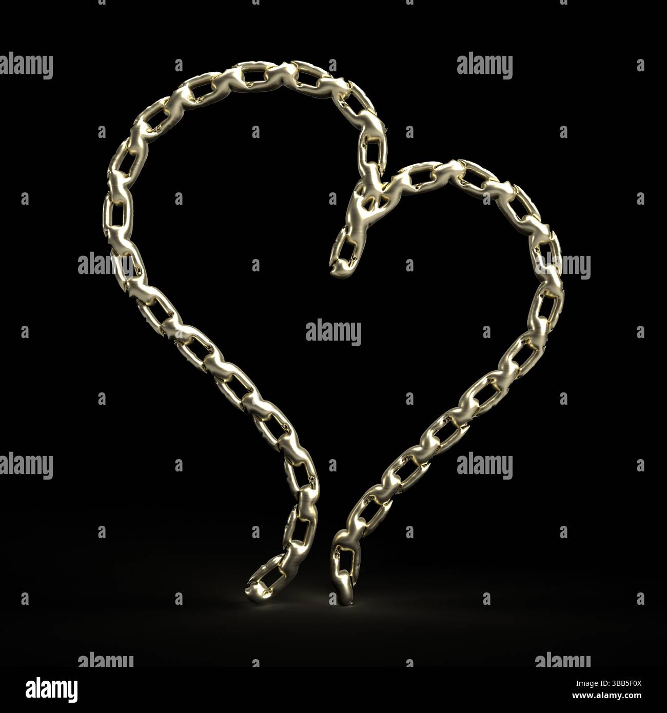 Gold chain forming heart shape, representing love, connection, and ...