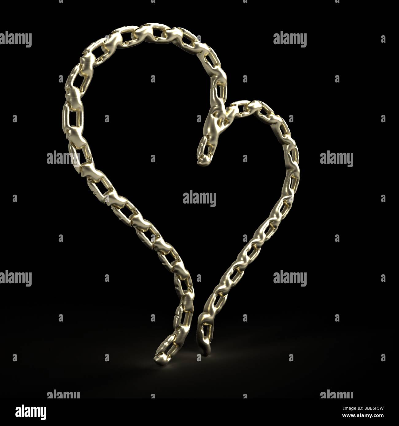 Gold chain forming heart shape, representing love, connection, and ...