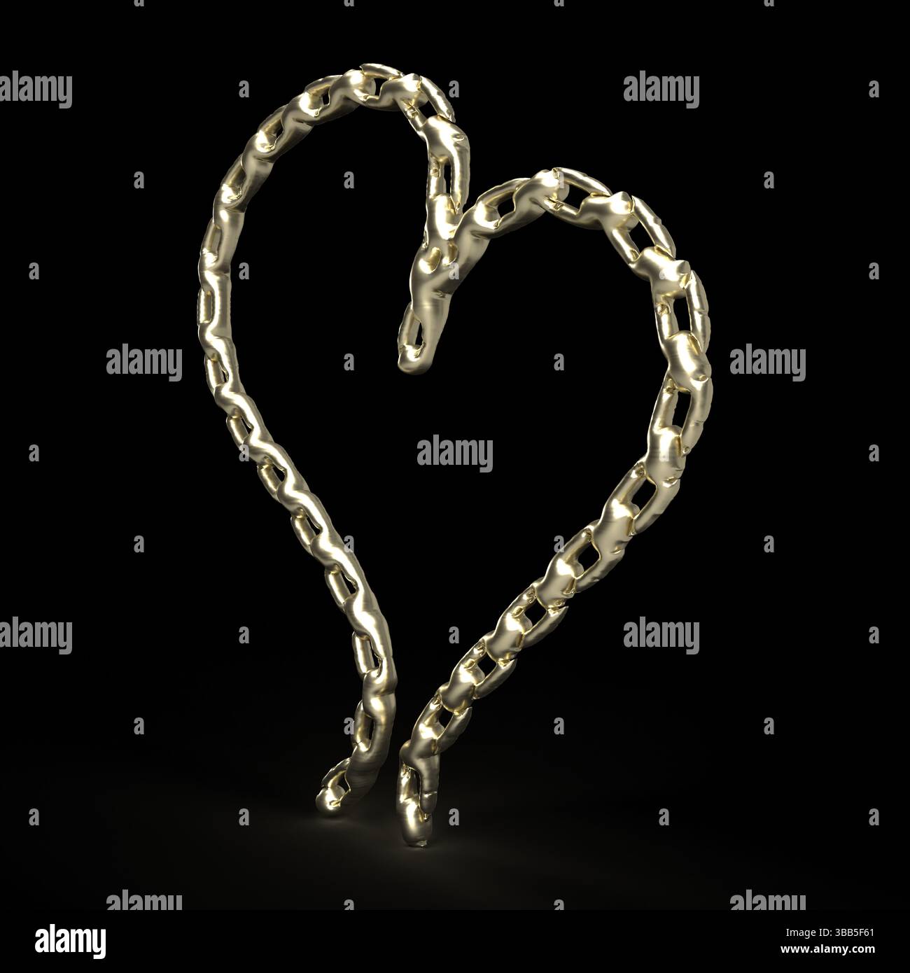 Gold chain forming heart shape, representing love, connection, and ...