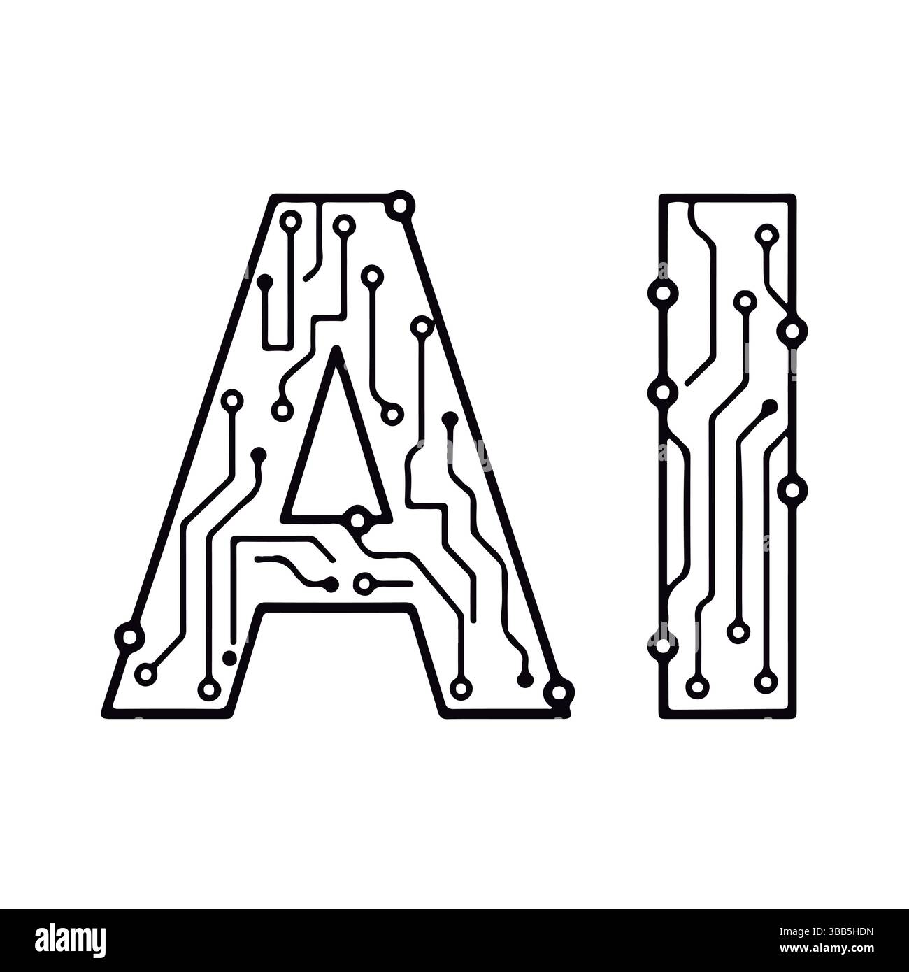 AI Circuit Board Letters. Circuit Board Artificial Intelligence Text Stock Vector Image & Art ...