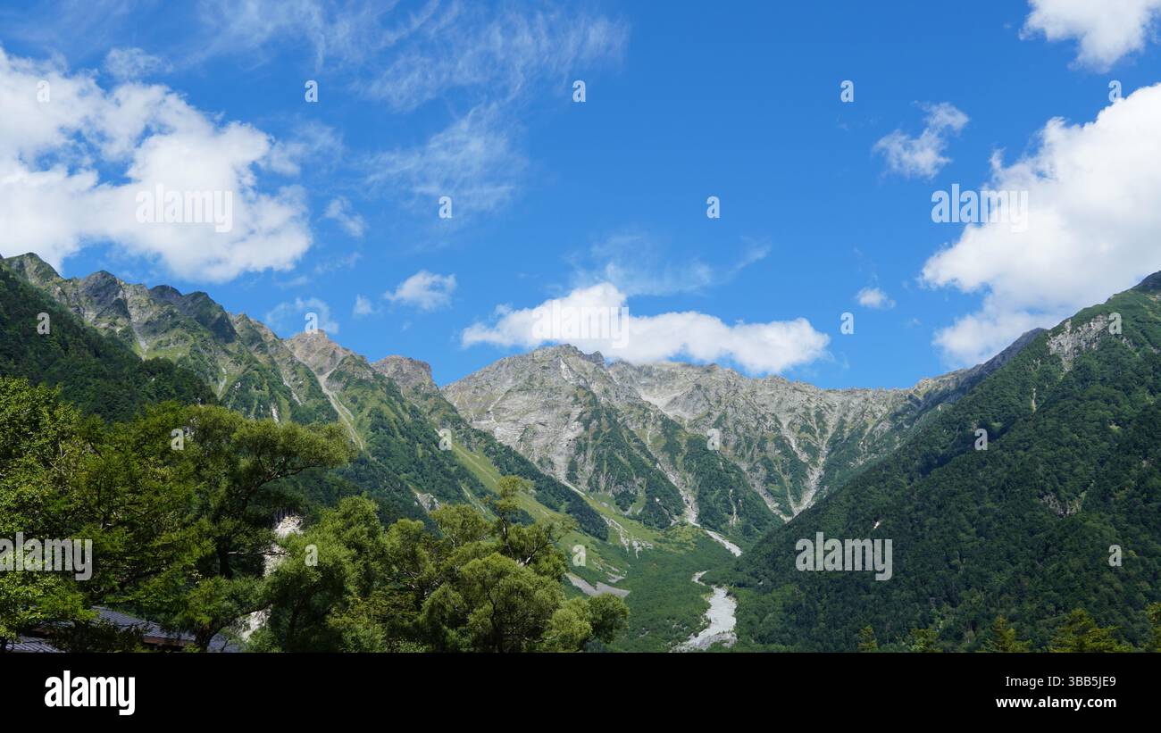 Summer Hiking Adventure on Mt. Yakedake in Kamikochi, Japan Stock Photo ...