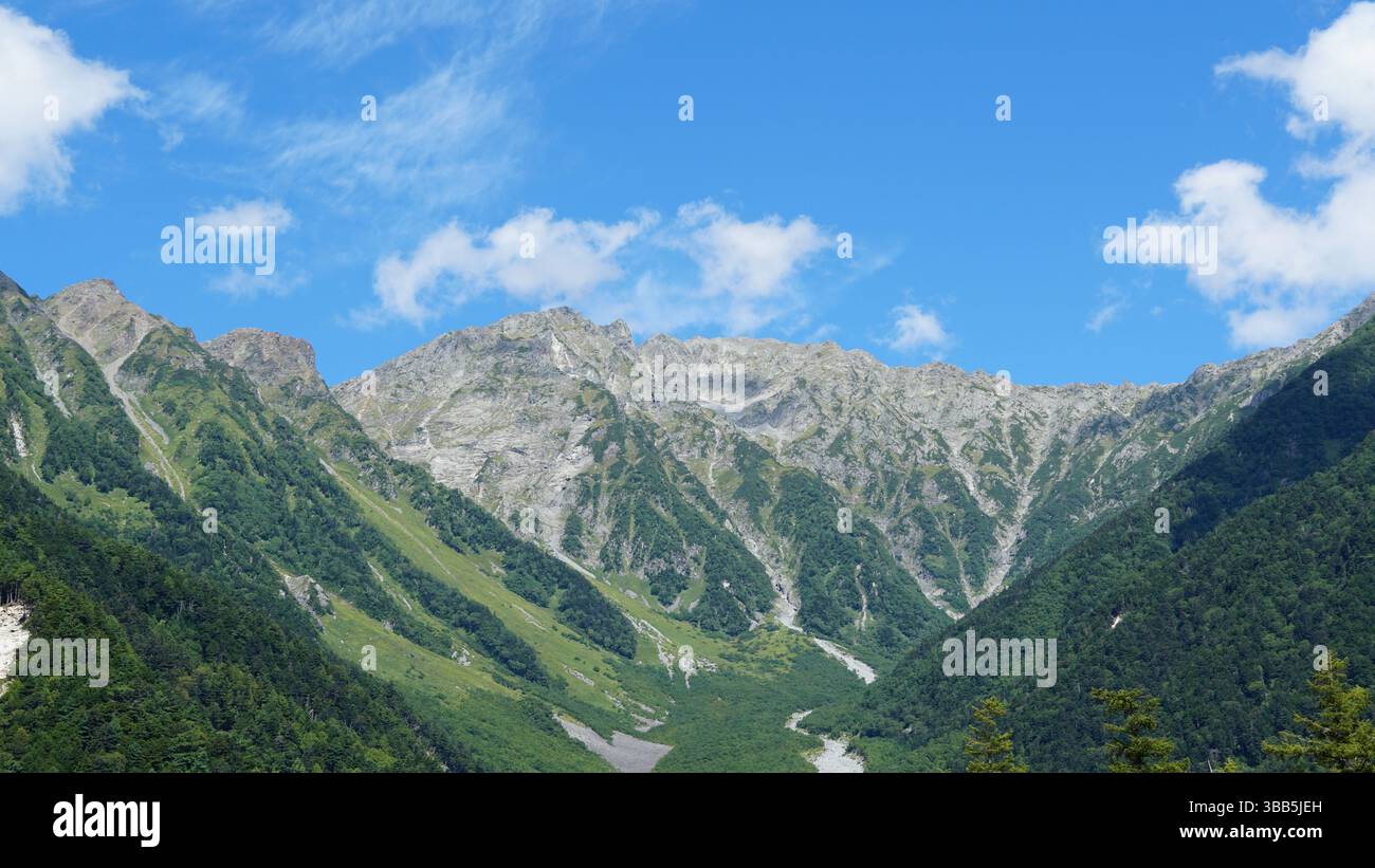 Summer Hiking Adventure on Mt. Yakedake in Kamikochi, Japan Stock Photo ...
