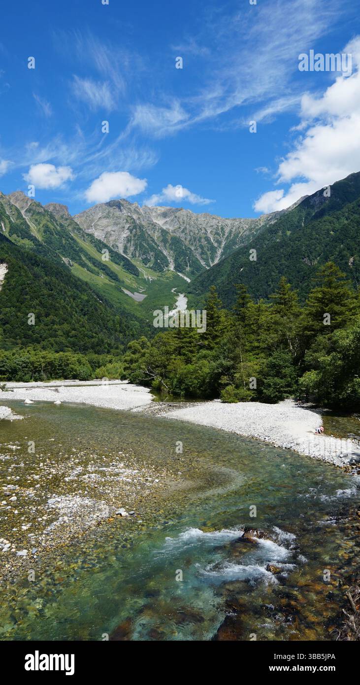 Summer Hiking Adventure on Mt. Yakedake in Kamikochi, Japan Stock Photo ...