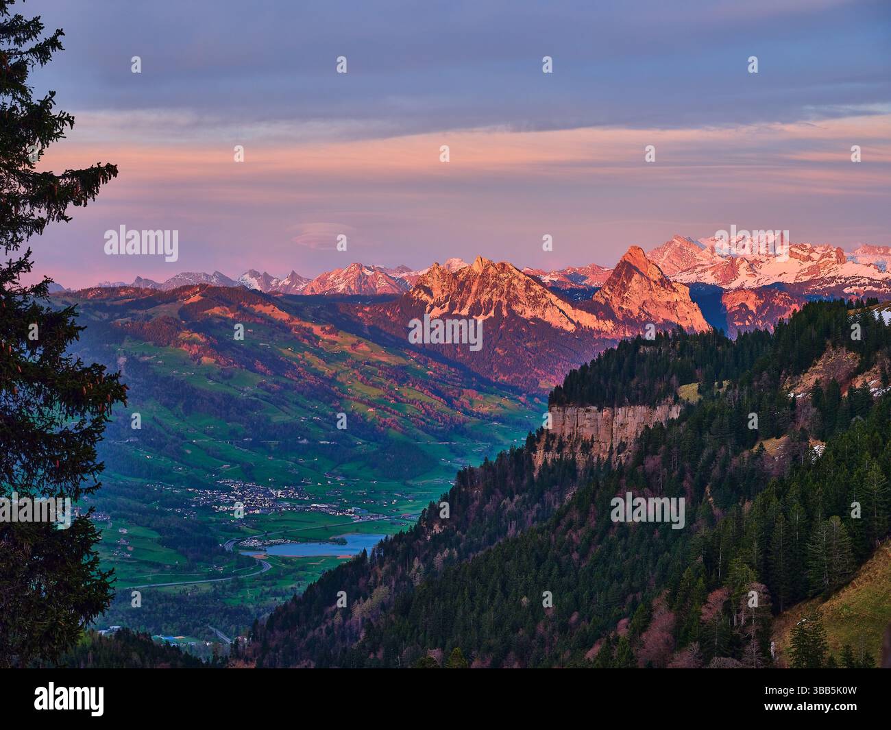 Breathtaking sunset over mountain landscape hi-res stock photography ...