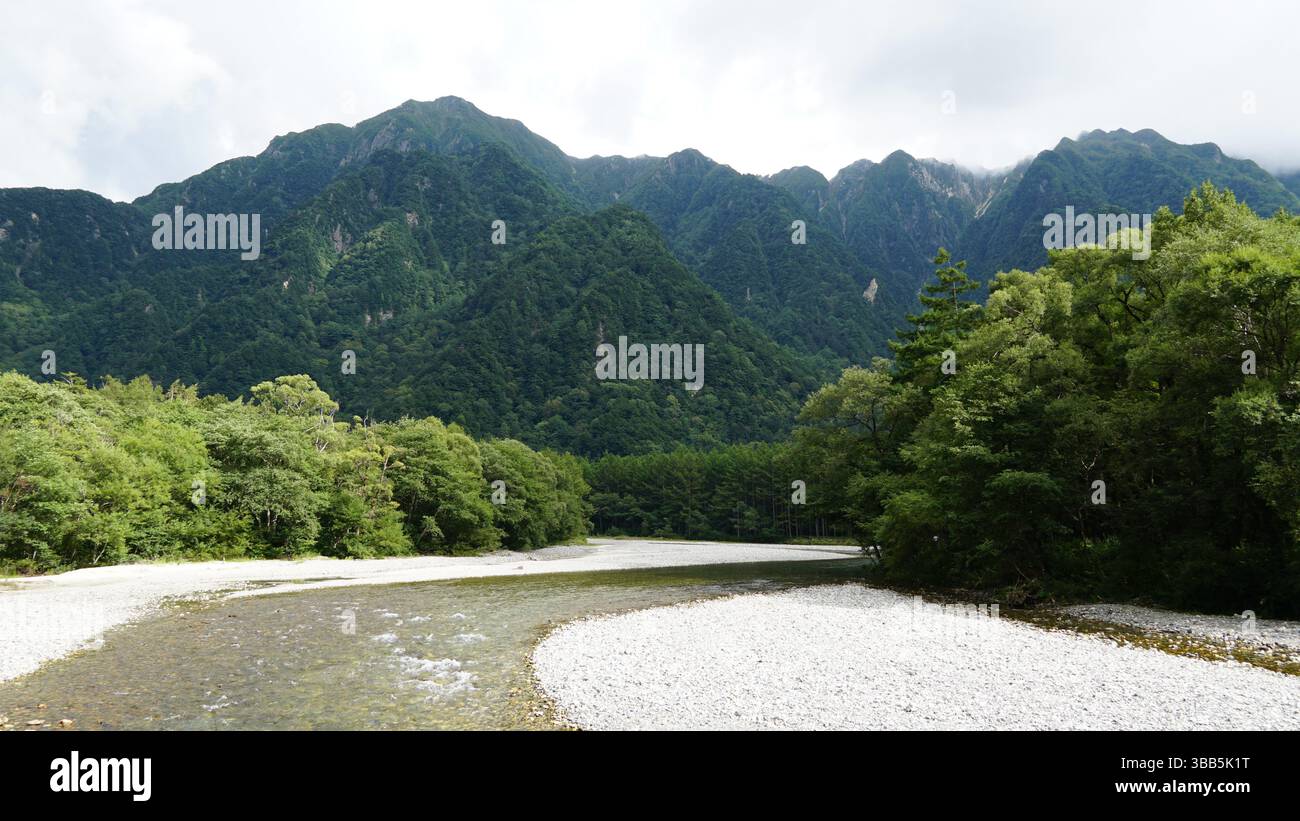 Summer Hiking Adventure on Mt. Yakedake in Kamikochi, Japan Stock Photo ...