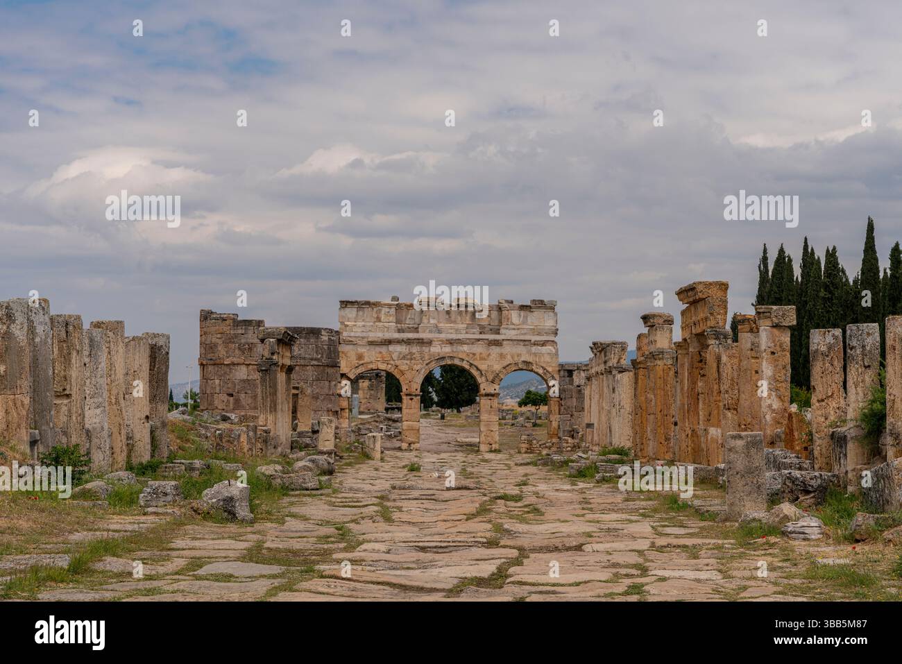 The monumental Domitian Gate stands on Frontinus Street at Hierapolis ...