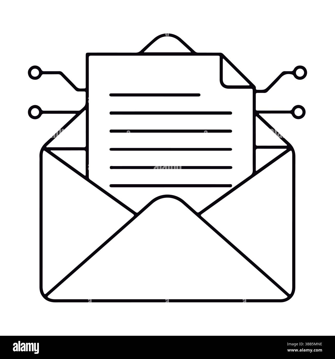 Digital Communication Concept. Electronic Mail with Network Symbols ...