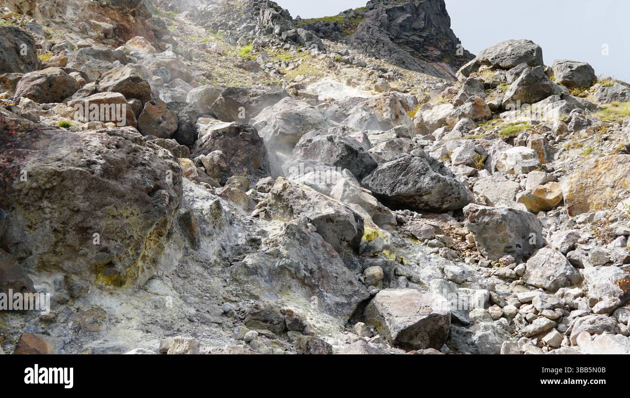 Summer Hiking Adventure on Mt. Yakedake in Kamikochi, Japan Stock Photo ...
