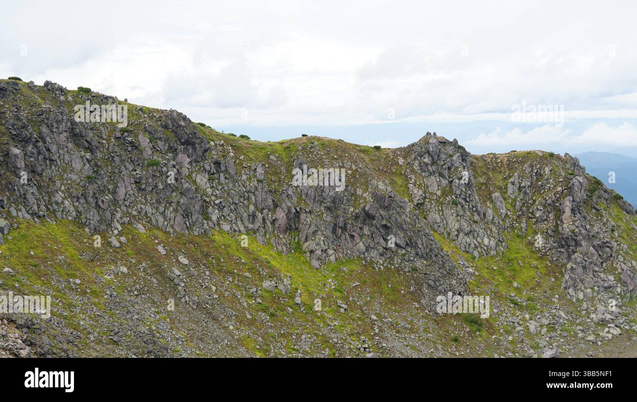 Summer Hiking Adventure on Mt. Yakedake in Kamikochi, Japan Stock Photo ...