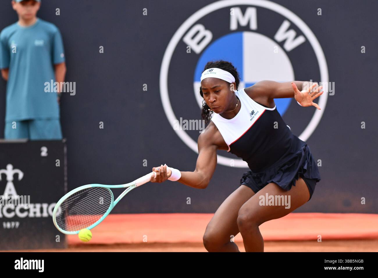 Coco Gauff (USA) and Alex Eala (PHL) in action against Sara Errani (ITA ...