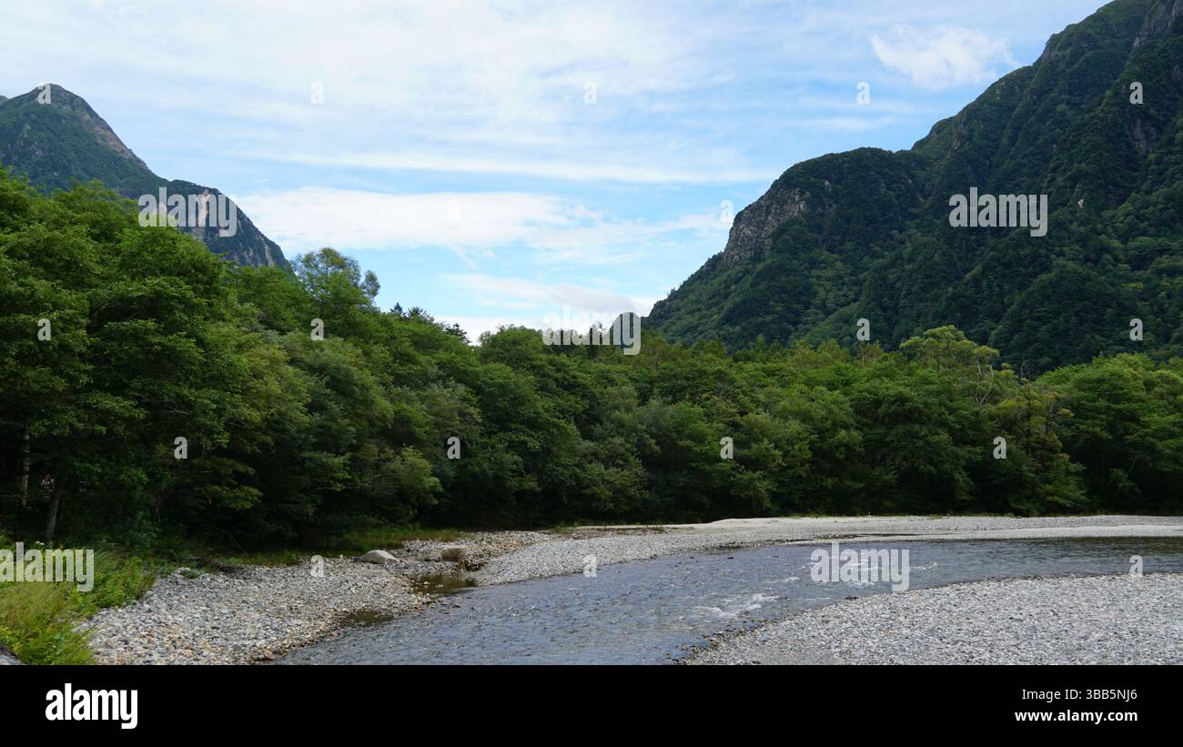 Summer Hiking Adventure on Mt. Yakedake in Kamikochi, Japan Stock Photo ...