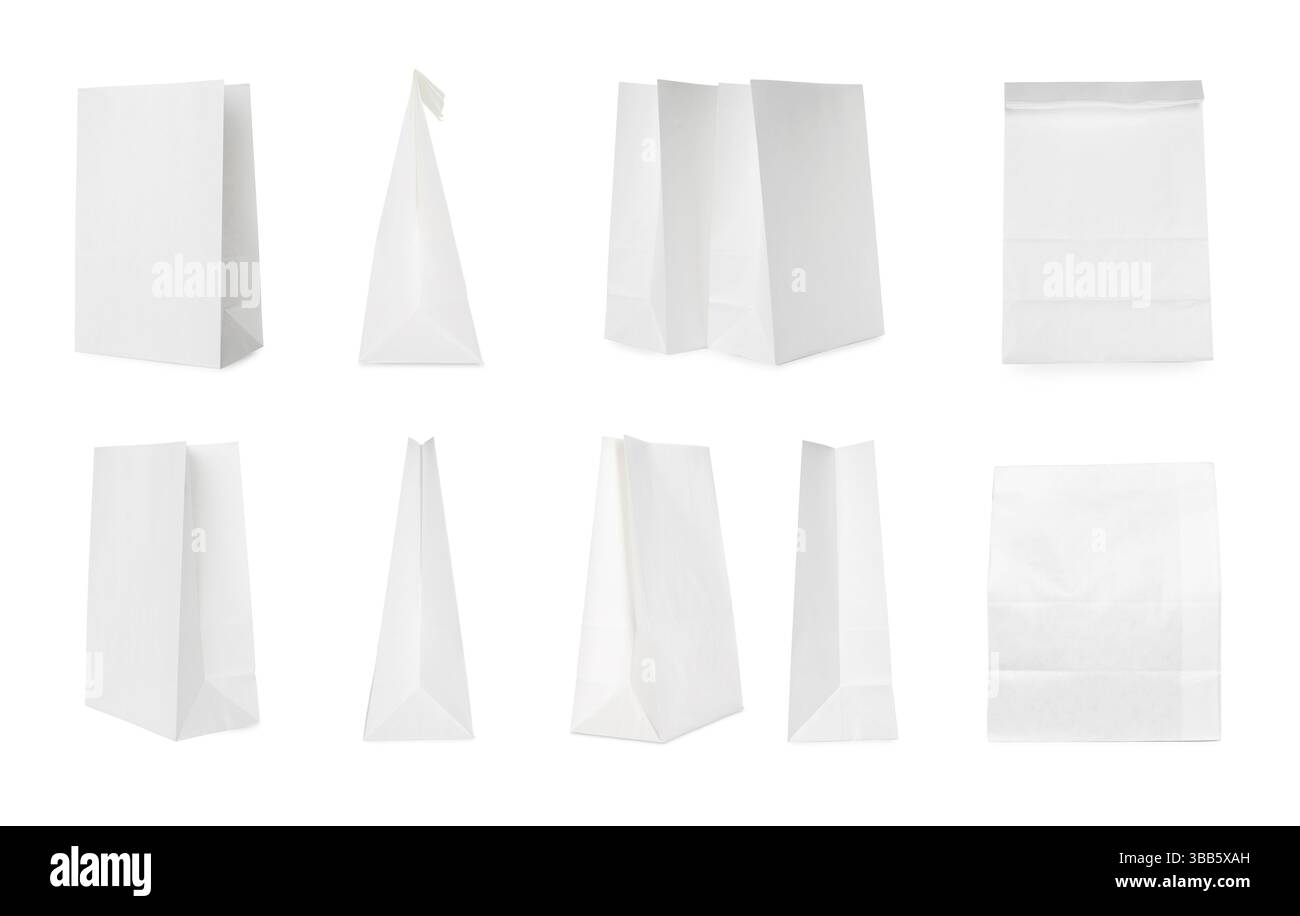 Paper bag set different Cut Out Stock Images & Pictures - Alamy