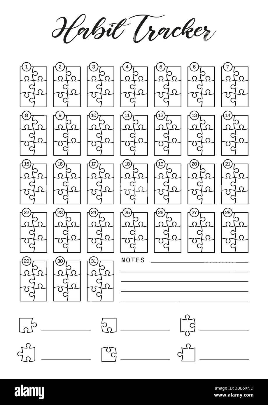 Summer habit tracker Journal Printable Planner Page Template, Vector ...