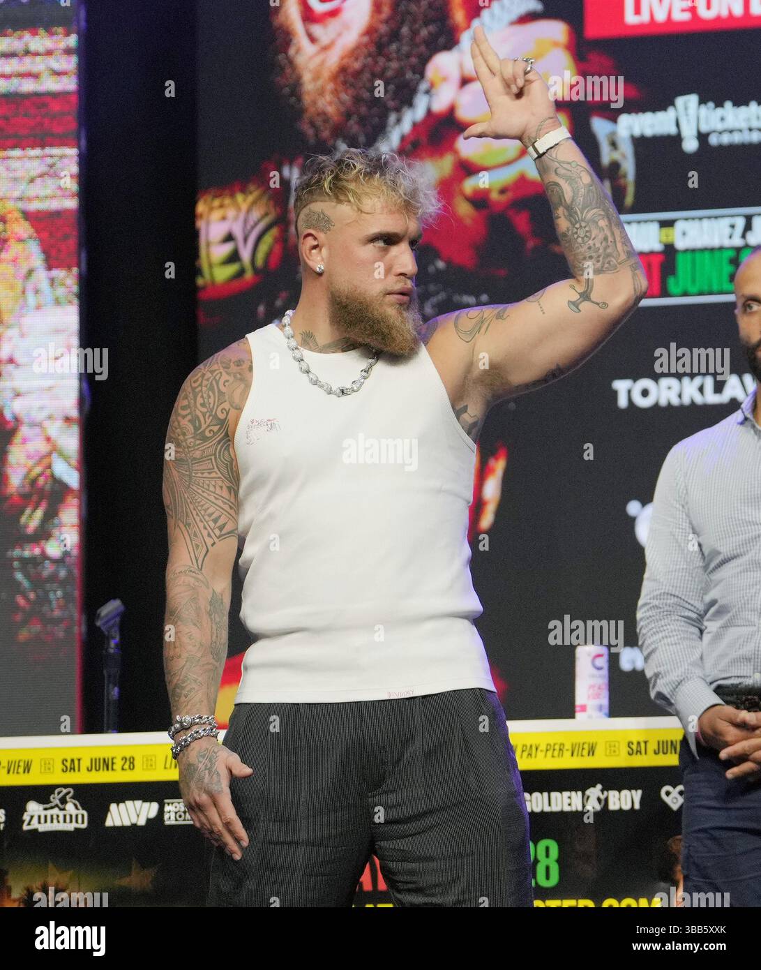 Los Angeles, USA. 14th May, 2025. Jake Paul at the Jake Paul vs. Julio ...