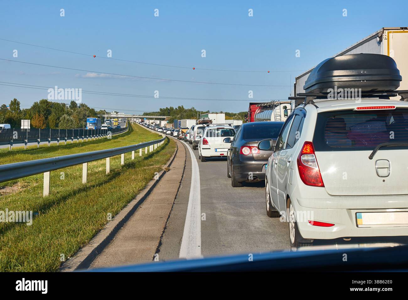 Road traffic jam on highway Stock Photo - Alamy