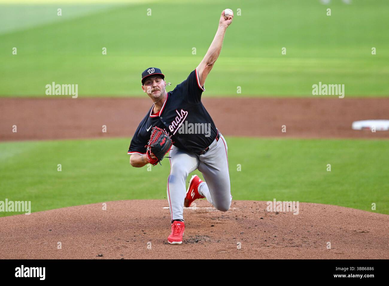 ATLANTA, GA – MAY 14: Washington starting pitcher Mitchell Parker (70 ...
