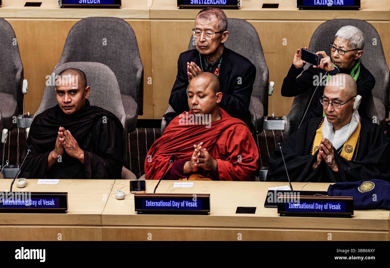 New York, New York, USA. 14th May, 2025. Buddhist Monks and dignitaries ...
