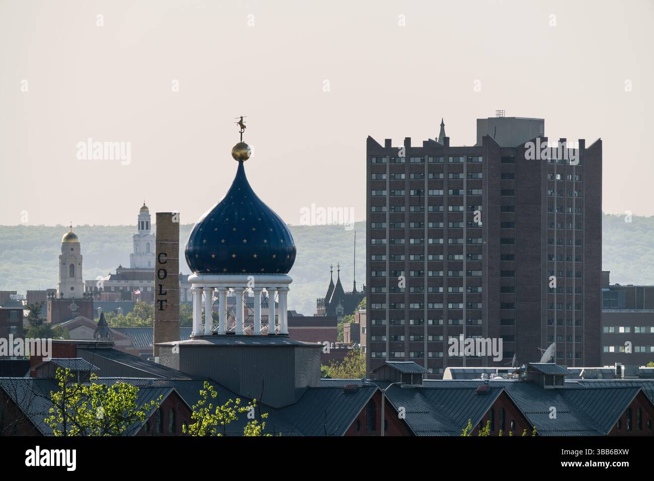 Blue Colt Dome Hartford Skyline from the Charter Oak Bridge Hartford ...