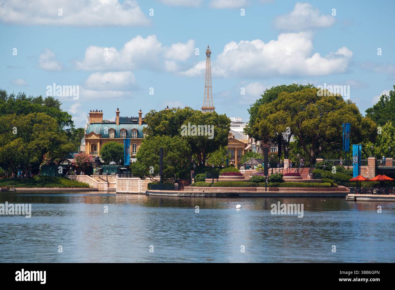 The France pavillonand Eiffel tower at Epcot amusement park, Disney ...