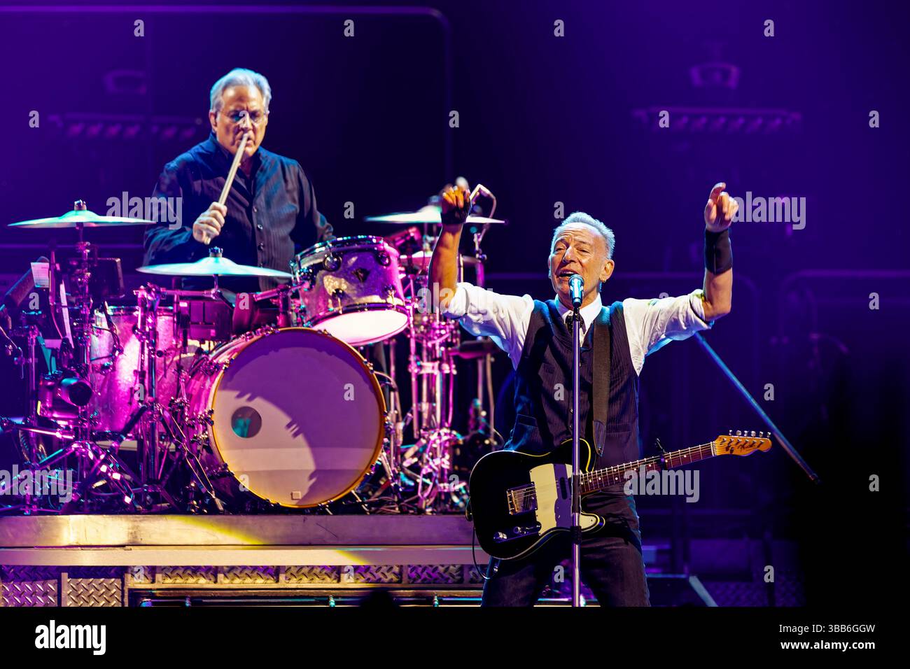 May 14, 2025, Manchester, United Kingdom: MAX WEINBERG ( Drums)and ...