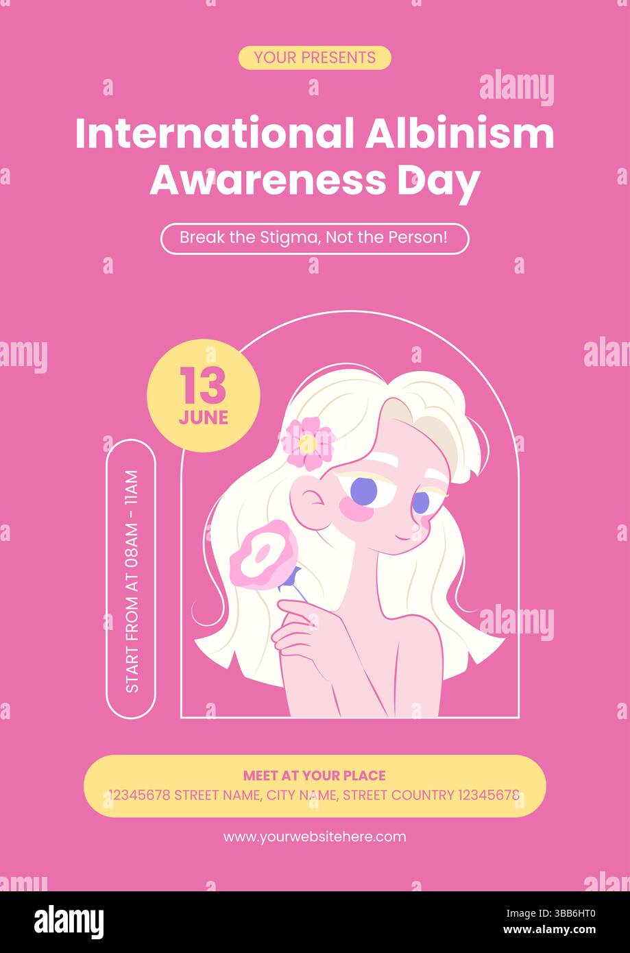International Albinism Awareness Day Celebration Vector Flyer ...
