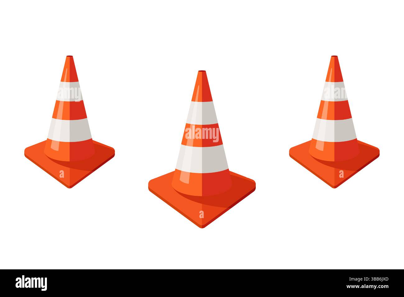 orange traffic cone on white background. obstacle on the road Stock ...