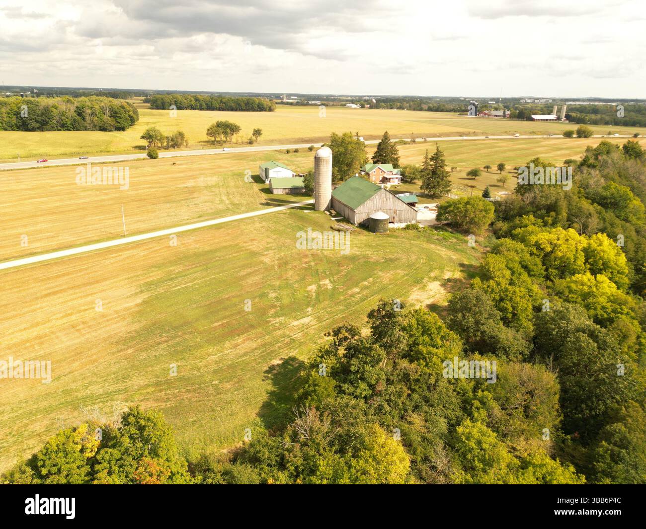 Aerial Views of St. Jacobs, Ontario – Town, River & Countryside Stock ...