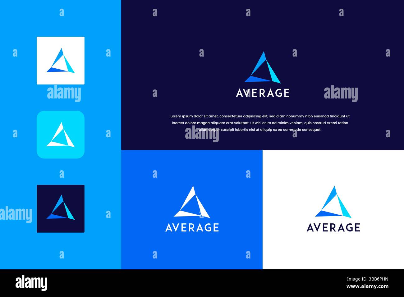Letter A from Triangle Shape For Three Elements Shape Logo Template ...
