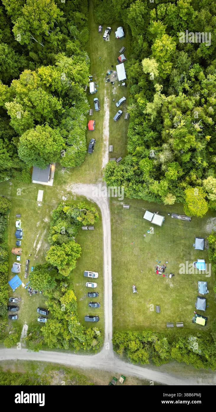 Aerial Views of Point Farms Provincial Park at Sunset Stock Photo - Alamy