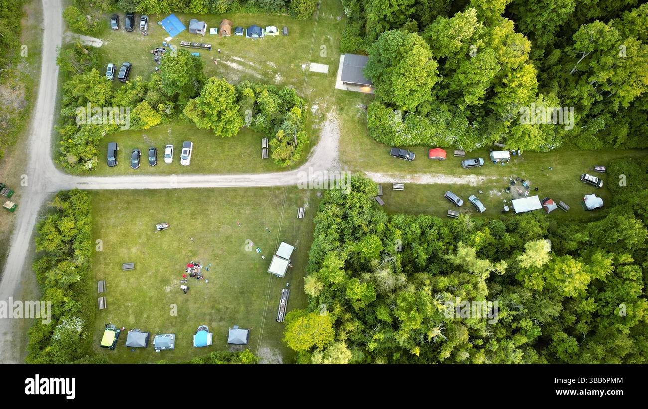 Aerial Views of Point Farms Provincial Park at Sunset Stock Photo - Alamy