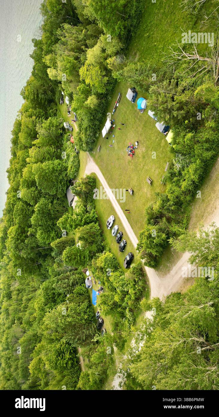 Aerial Views of Point Farms Provincial Park at Sunset Stock Photo - Alamy