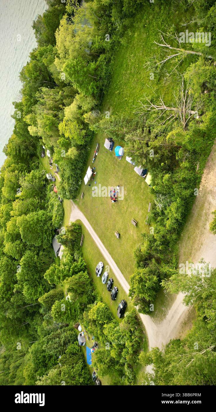 Aerial Views of Point Farms Provincial Park at Sunset Stock Photo - Alamy
