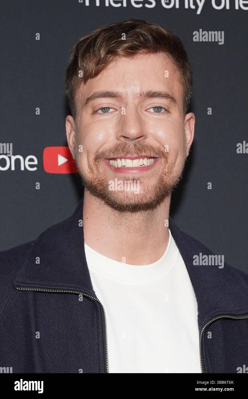 MrBeast at arrivals for YouTube s TV Upfront Brandcast, David Geffen Hall at Lincoln Center, New ...