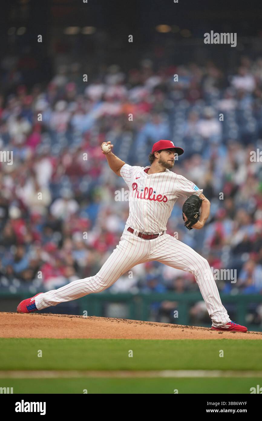 Philadelphia Phillies' Aaron Nola plays during the second baseball game ...