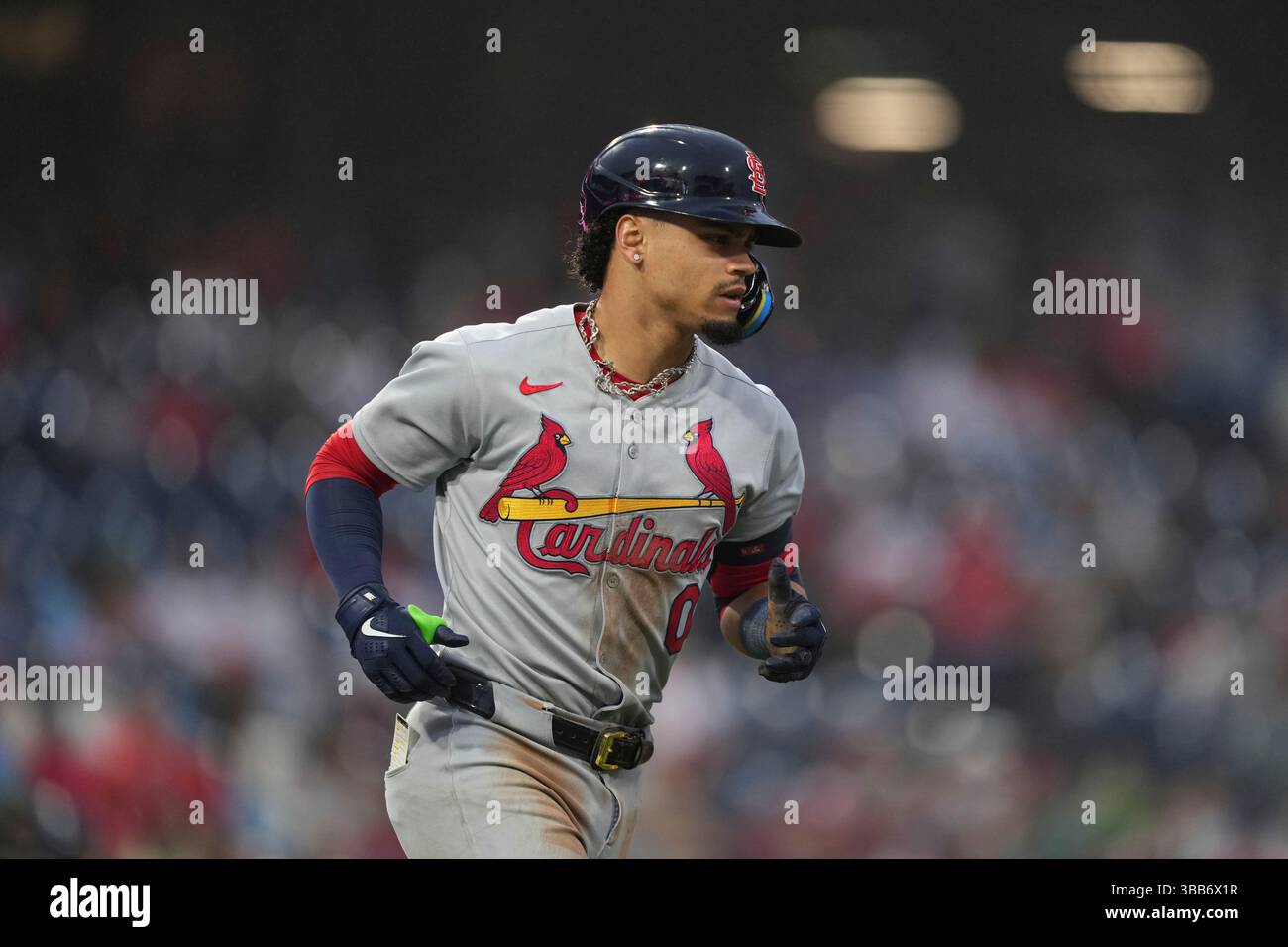 St. Louis Cardinals' Masyn Winn plays during the second baseball game ...