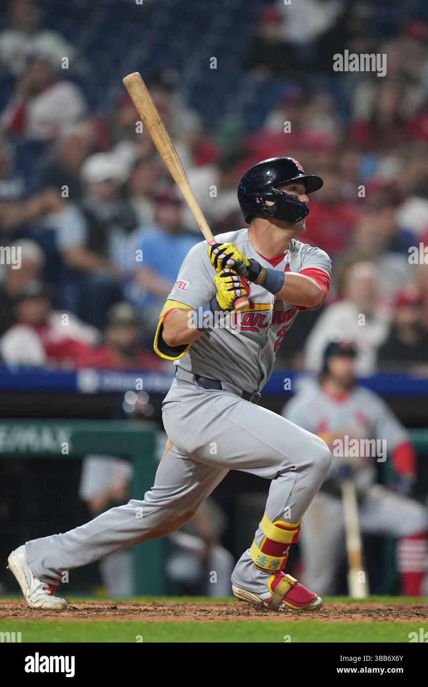 St. Louis Cardinals' Lars Nootbaar plays during the second baseball game of a doubleheader ...