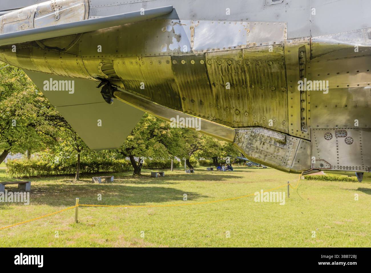Daejeon, South Korea. October 9, 2019: Side view of landing hook on ...