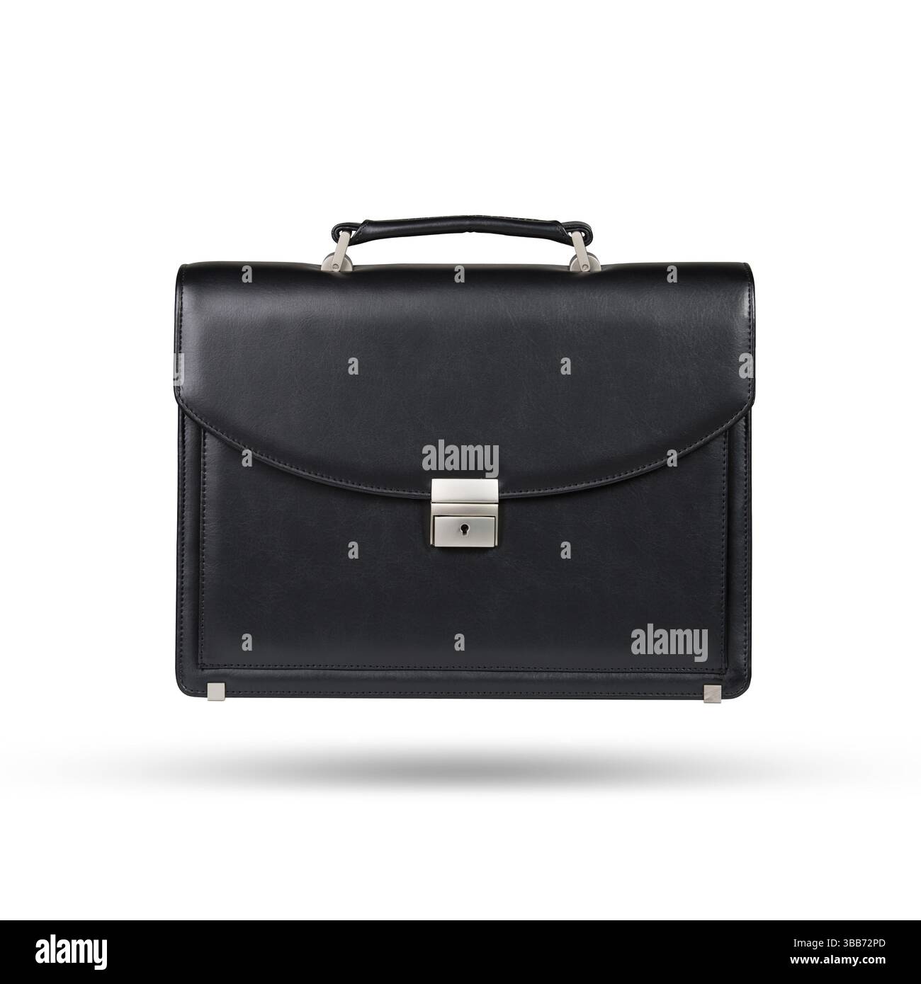 Black leather briefcase isolated on the white background Stock Photo ...