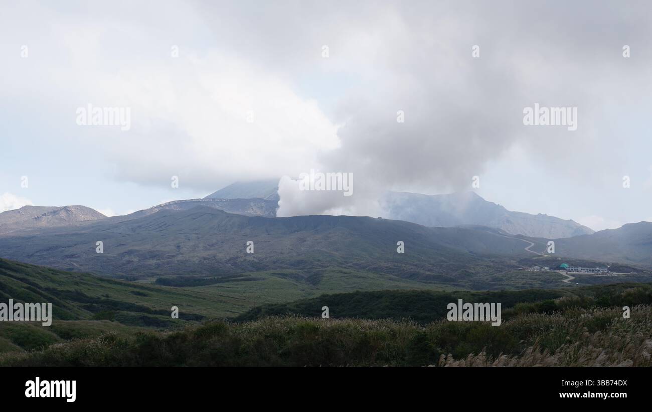 Mount Aso – Active Volcano and Scenic Landmark in Kumamoto, Japan Stock ...