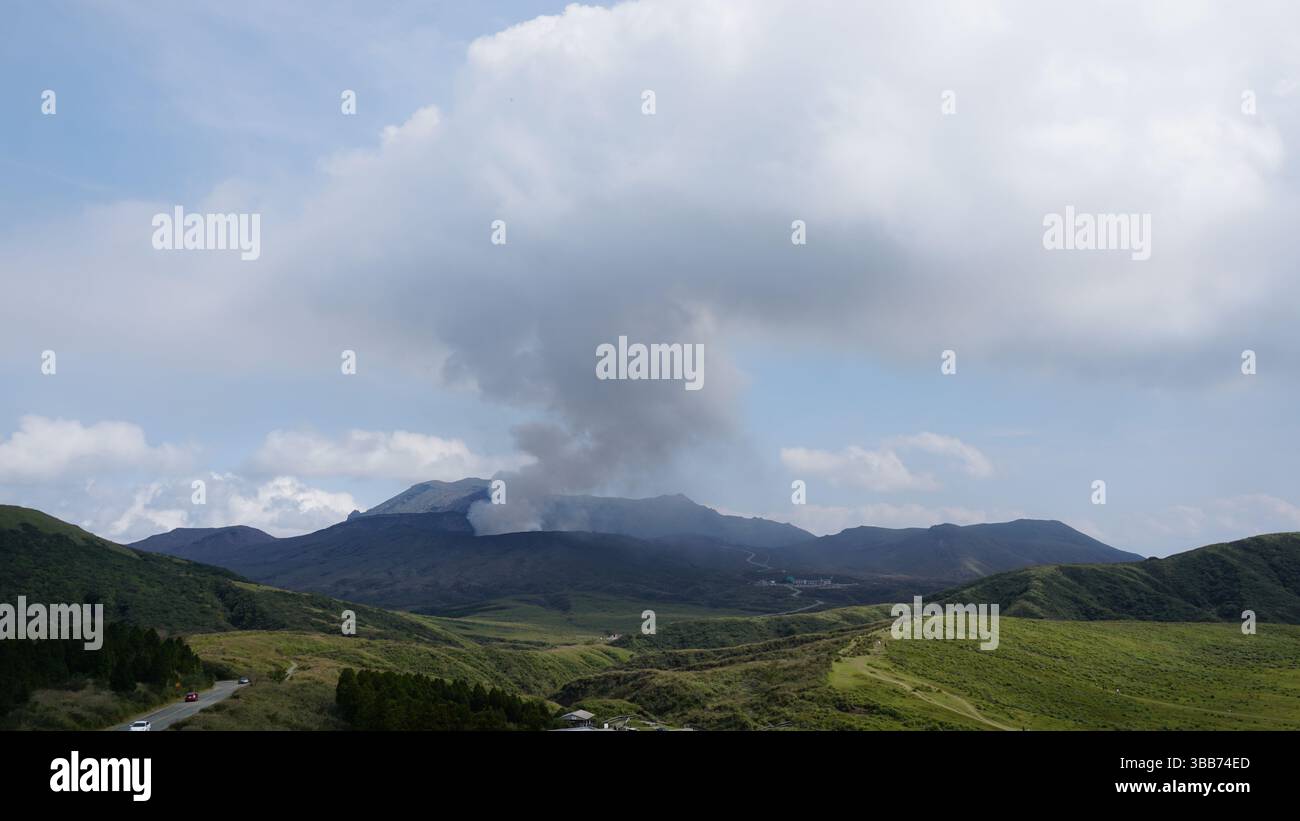 Mount Aso – Active Volcano and Scenic Landmark in Kumamoto, Japan Stock ...