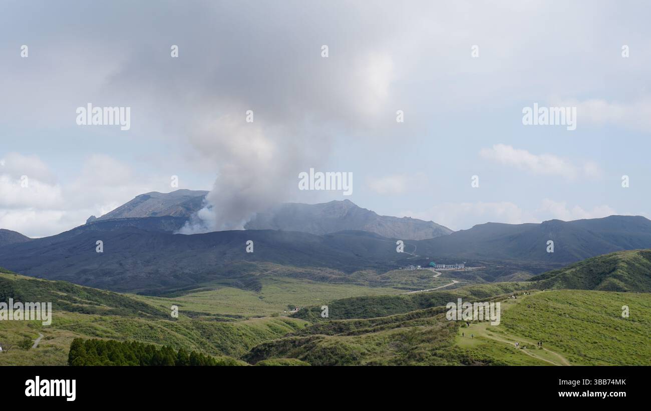 Mount Aso – Active Volcano and Scenic Landmark in Kumamoto, Japan Stock ...