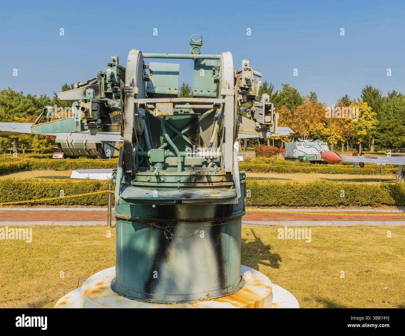 Daejeon, South Korea. October 20, 2019: M45 Quadmount weapon mounting ...