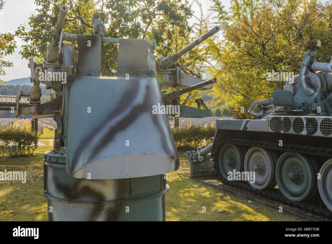 Daejeon, South Korea. October 20, 2019: M45 Quadmount weapon mounting ...